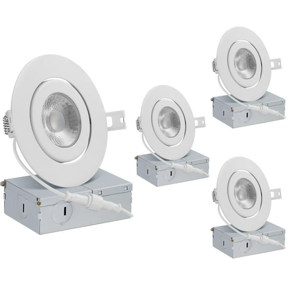 QPLUS 4 Inch Ultra-Thin Adjustable Eyeball Gimbal LED Recessed Lighting ...