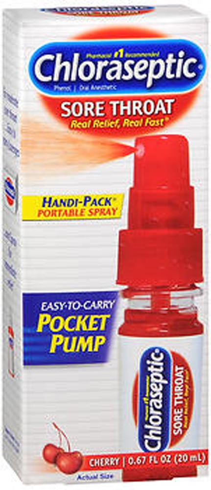 Chloraseptic Sore Throat Spray Pocket Pump Cherry - 20 ml - Walmart.com