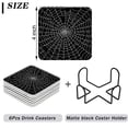 Ceramic Drinking Coasters With Holder,Black mysterious spider web ...