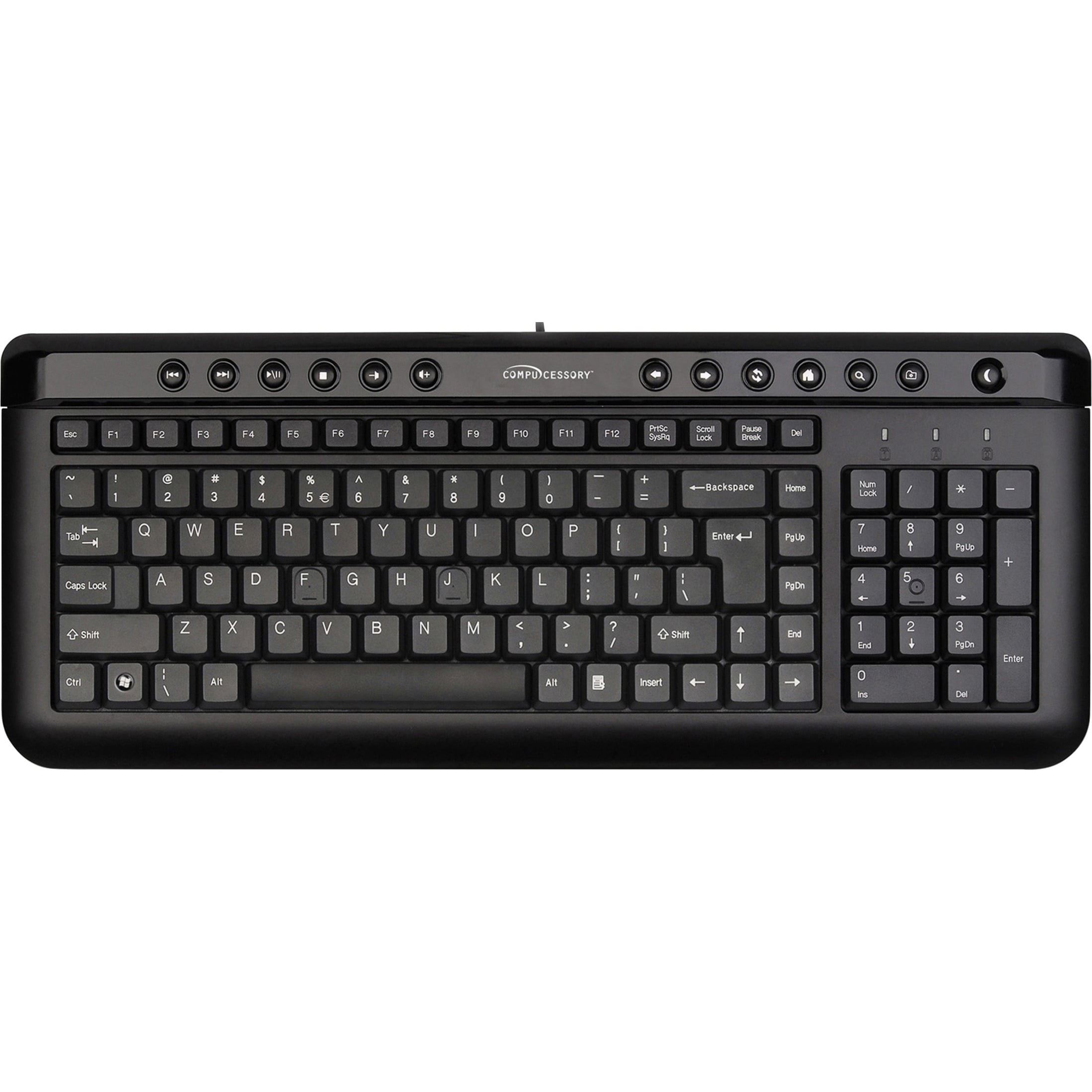Compucessory Slimline Multimedia Corded Keyboard - Walmart.com