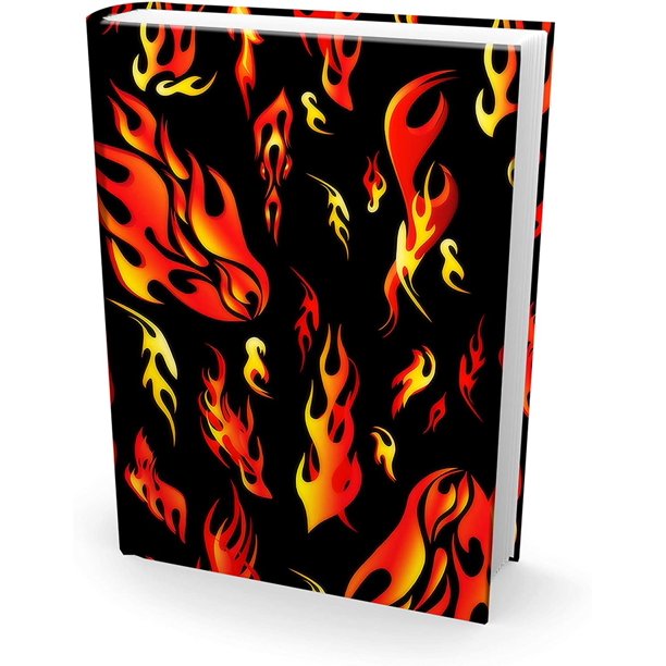 Eucatus 9" x 11" Jumbo Flames Print Stretchable Nylon Book Covers for ...