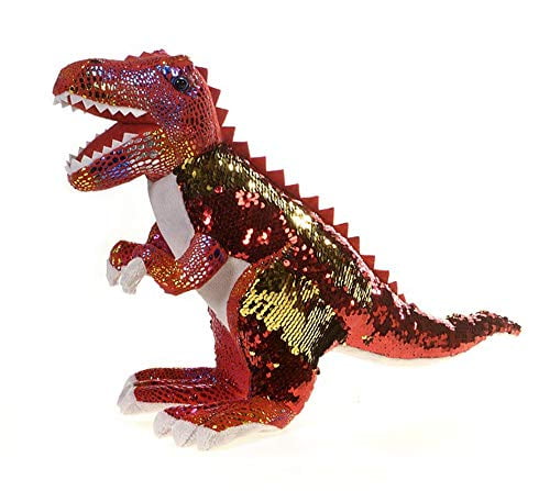 Fiesta Toys Reversible Sequin Red and Gold T-Rex Dinosaur Dino Jurassic ...
