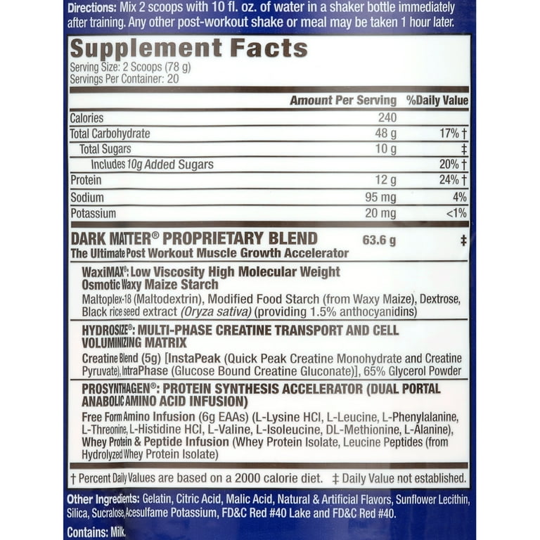Does Dark Matter Supplement Work MHP Dark Matter For Post Workout