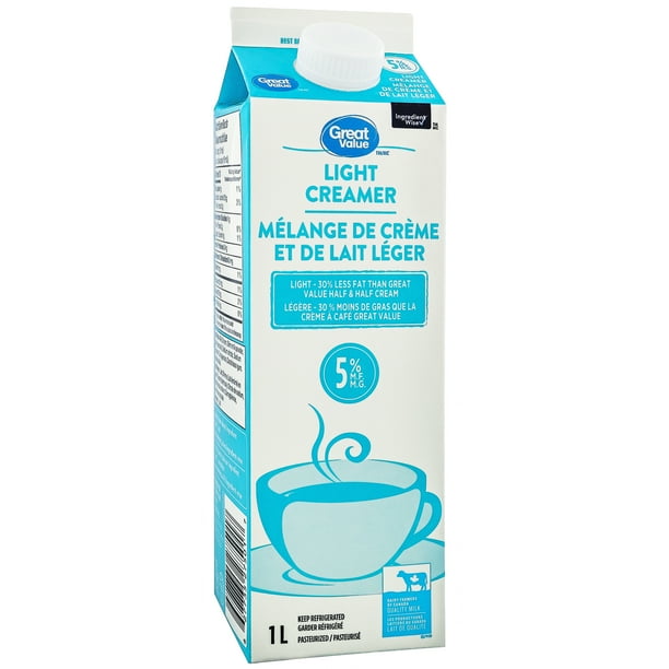 Great Value 5% Light Creamer, 1 L - Walmart.ca