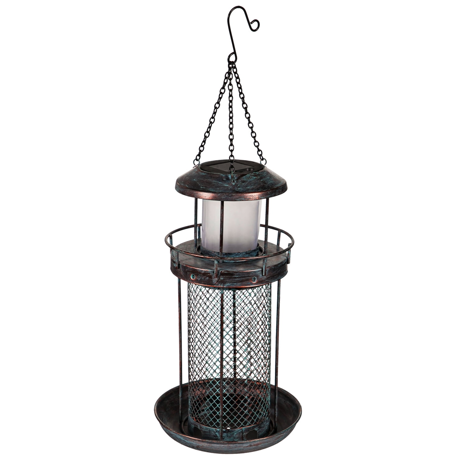 Solar Lighthouse Oil Rubbed Bronze Metal Bird Feeder - Walmart.com