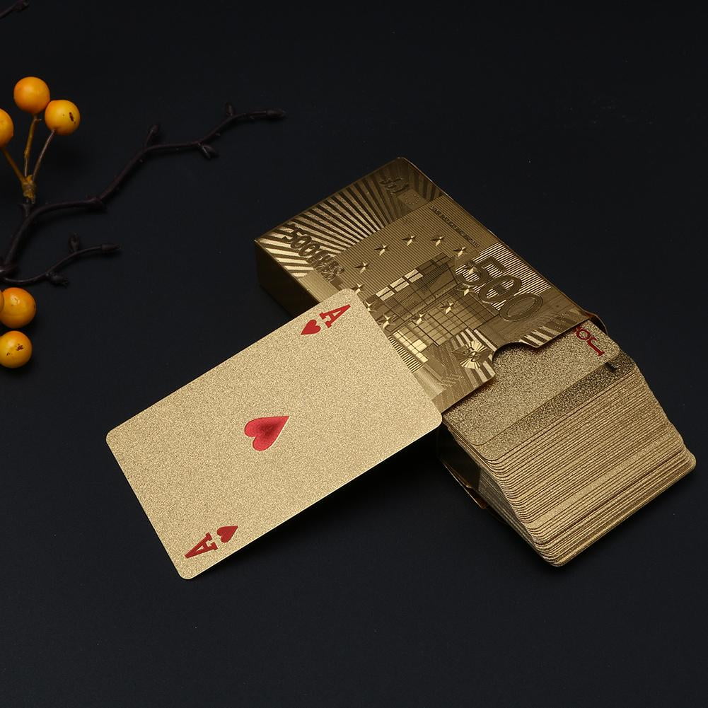 Qionma 24k Gold Plated Poker Playing Cards With Wooden Box Christmas ...
