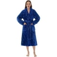 PAVILIA Premium Womens Plush Soft Robe Fluffy, Warm, Fleece Sherpa Shaggy Bathrobe (S/M, Blue ...
