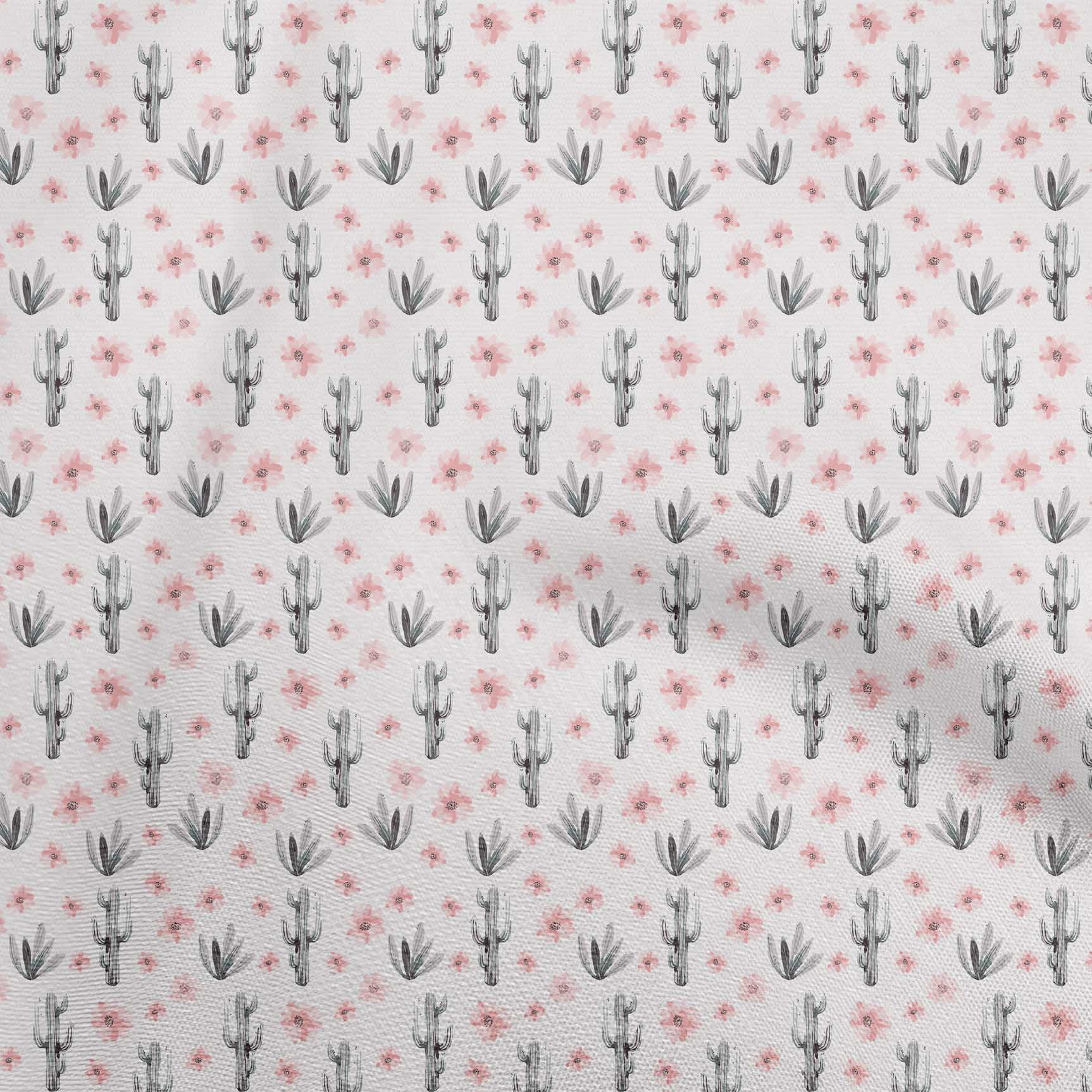 oneOone Georgette Viscose Green Fabric Cactus Craft Projects Decor ...