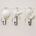 MLINS 3pcs Mediterranean Style Hooks Resin Scallop Conch Clothes Hooks ...