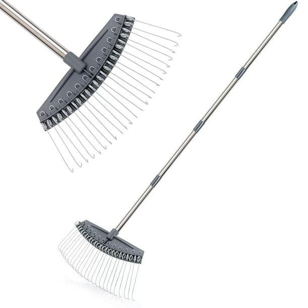 Colwelt Thatch Rake -24 Steel Tines, Dethatching Rake with 54 ...