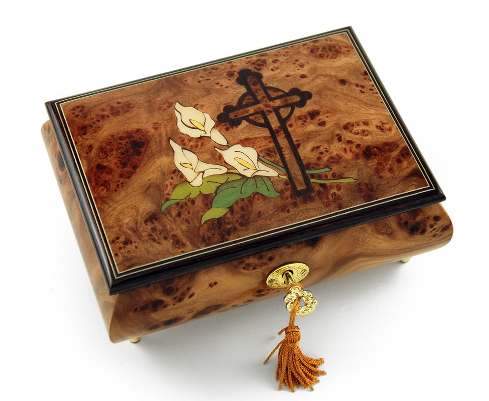 Truly Remarkable 30 Note Liles and Cross Inlay Musical Jewelry Box ...