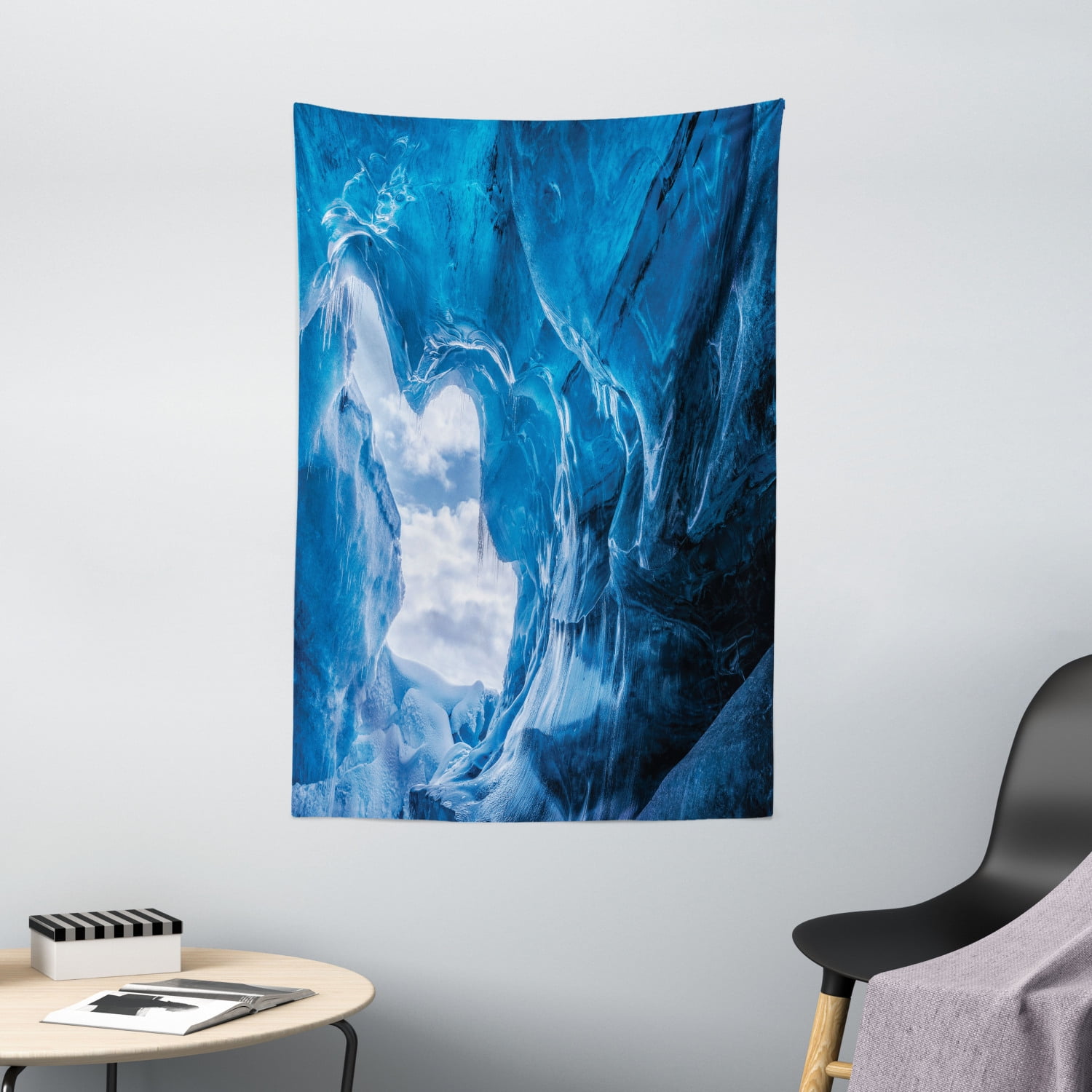 Natural Cave Decorations Wall Hanging Tapestry, Glacier Frozen Chilled ...