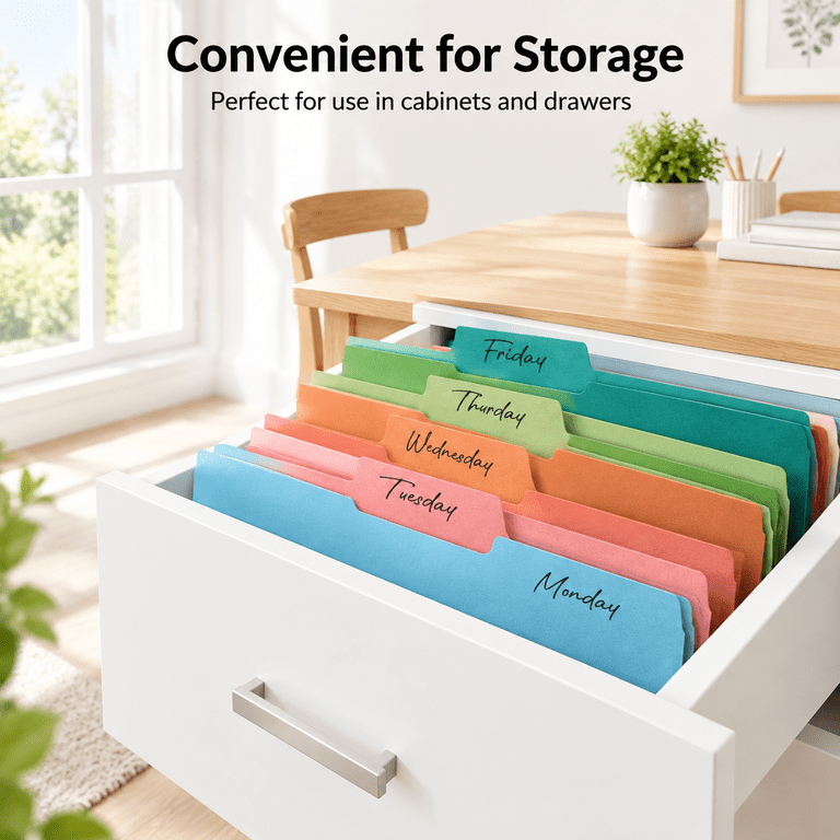 Colored File Folder 50 Pack 1/3-cut Tabs Letter Size - Walmart.com