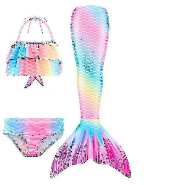 Summer Girl Mermaid Tail With Monofin Halloween Costume Princess Dress ...