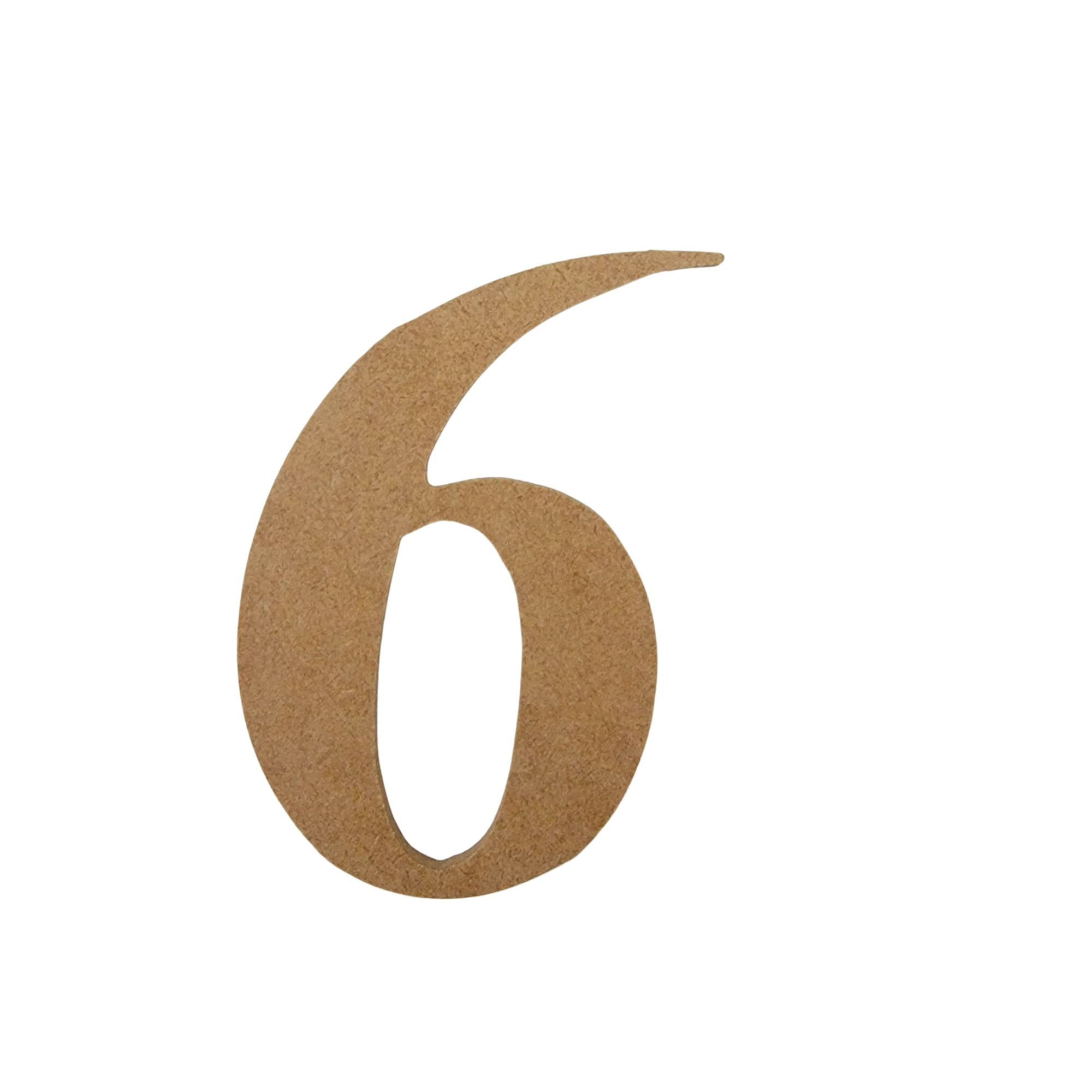 Wooden Number Unfinished, Times Font, Craft Cutout - Walmart.com