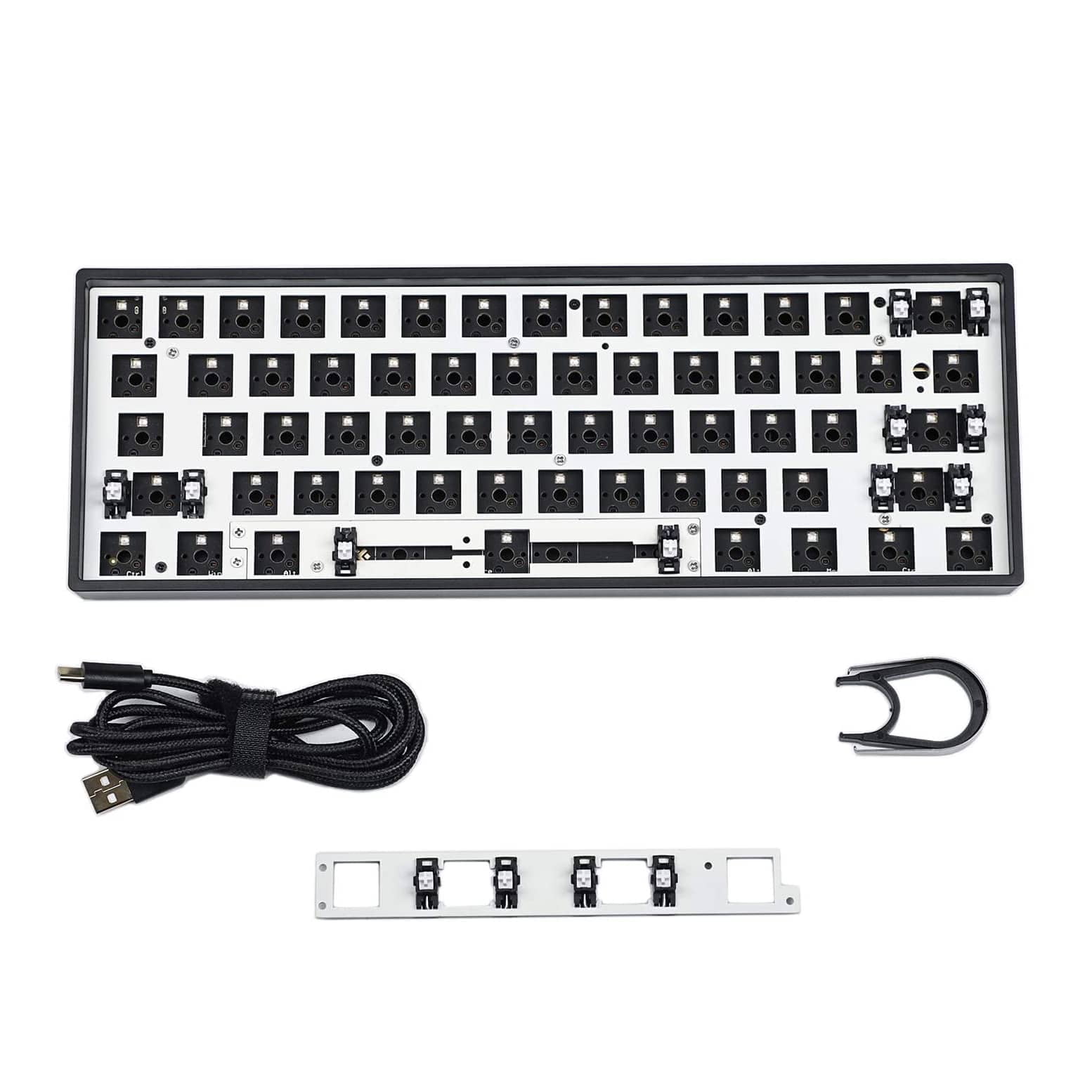GK61xs Bluetooth RGB Keyboard Kit with Hotswap PCB | Double spacebar ...
