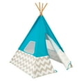 KidKraft Deluxe Bamboo and Canvas Play Teepee Furniture, Turquoise ...