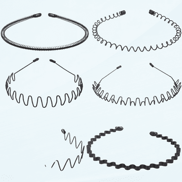 6 Pieces Metal Headbands Wavy Hairband Spring Hair Hoop Sports Fashion ...