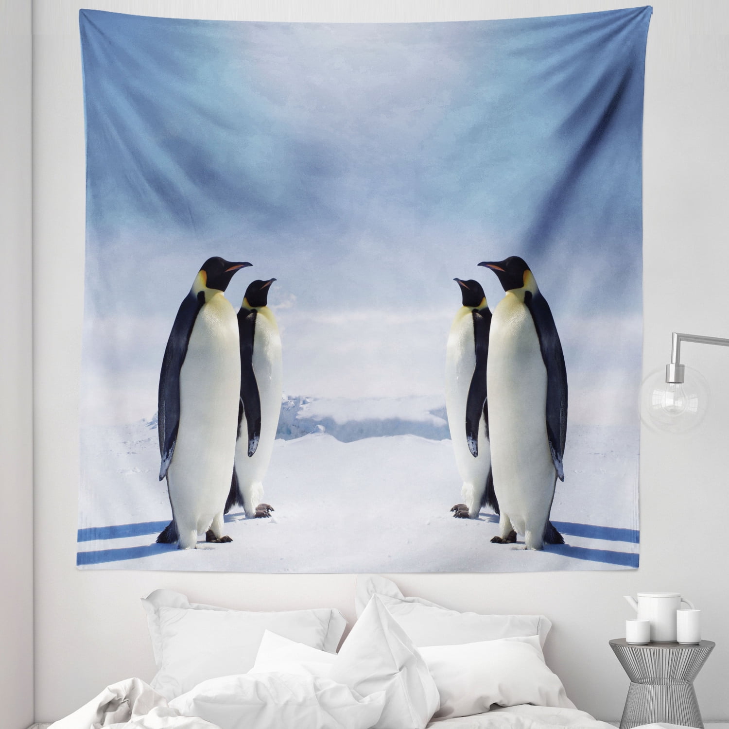 Colorful Tapestry, 2 Pairs of Penguins Facing Each Other at South Sunny ...