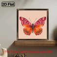 2D Flat, 1pc SpringSummer Orange Butterfly Vintage Wooden Frame ...