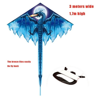 SPRING PARK Outdoor Colorful 3D Dragon Flying Kite with 100m Tail Line ...