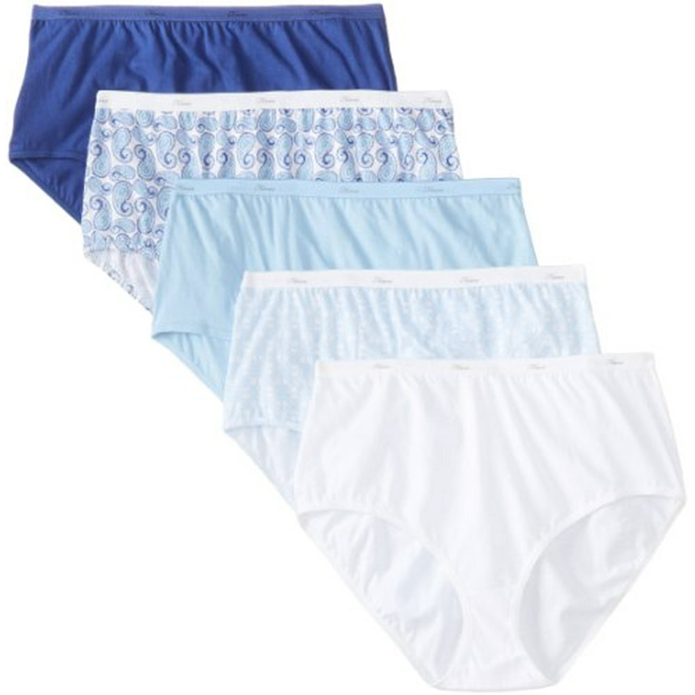 Hanes Hanes Plus Size Womens Cotton Briefs 5 Pack Assorted 12 Assorted Size 13 Walmart