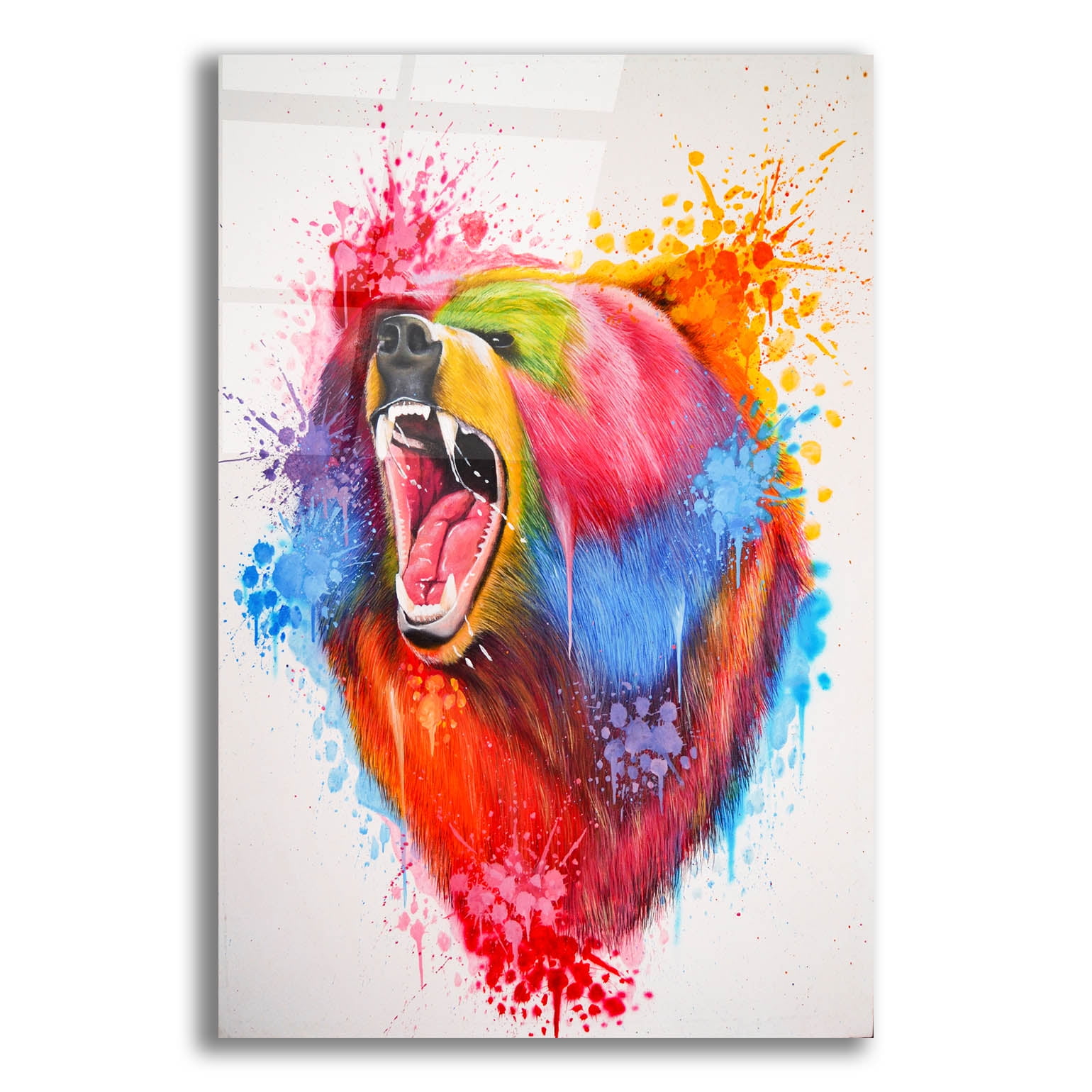 Epic Art 'Oso Splash' by Ivan Negrete, Acrylic Glass Wall Art, 16"x24 ...