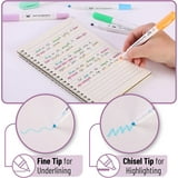 Mr. Pen Dual Tip Pastel Highlighters 12 Pack with Fine and Chisel Tips for Note Highlighting and ...