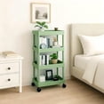 4 Tier Bathroom Storage Organizer, Slim Rolling Storage Cart for Narrow ...