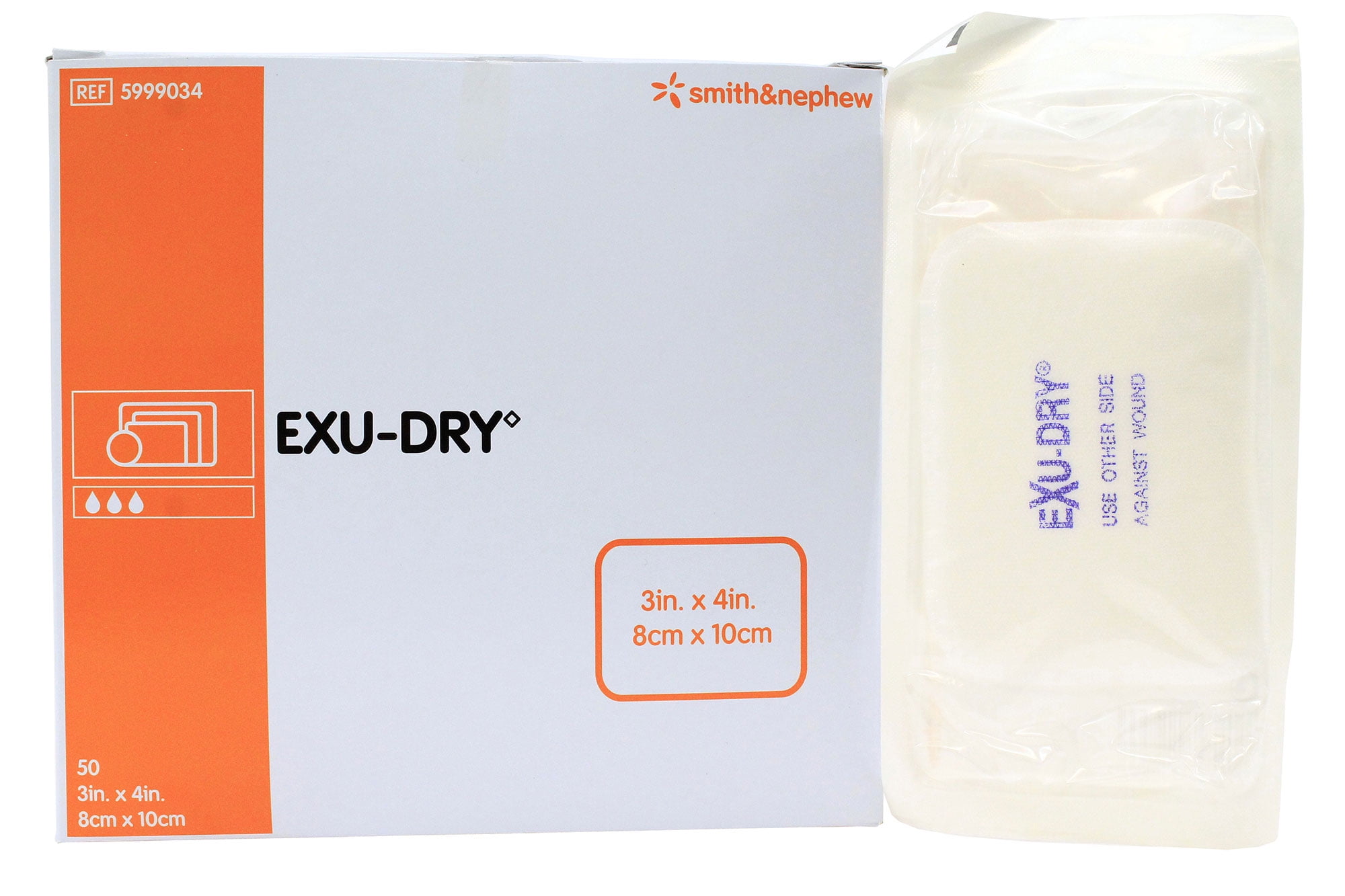 Exu Dry Anti-Sheer Absorbent Dressings 3" x 4" - Box of 50 - Walmart.com