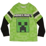 Minecraft Characters Boys Long Sleeve Active Mesh T-Shirt, 2-Pack ...