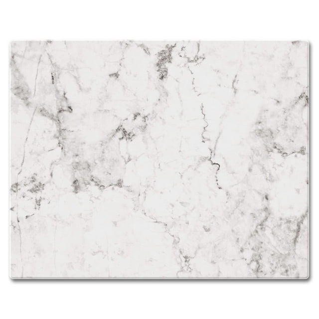 CounterArt "White Marble Design" 3mm Heat Tolerant Glass Cutting Board ...