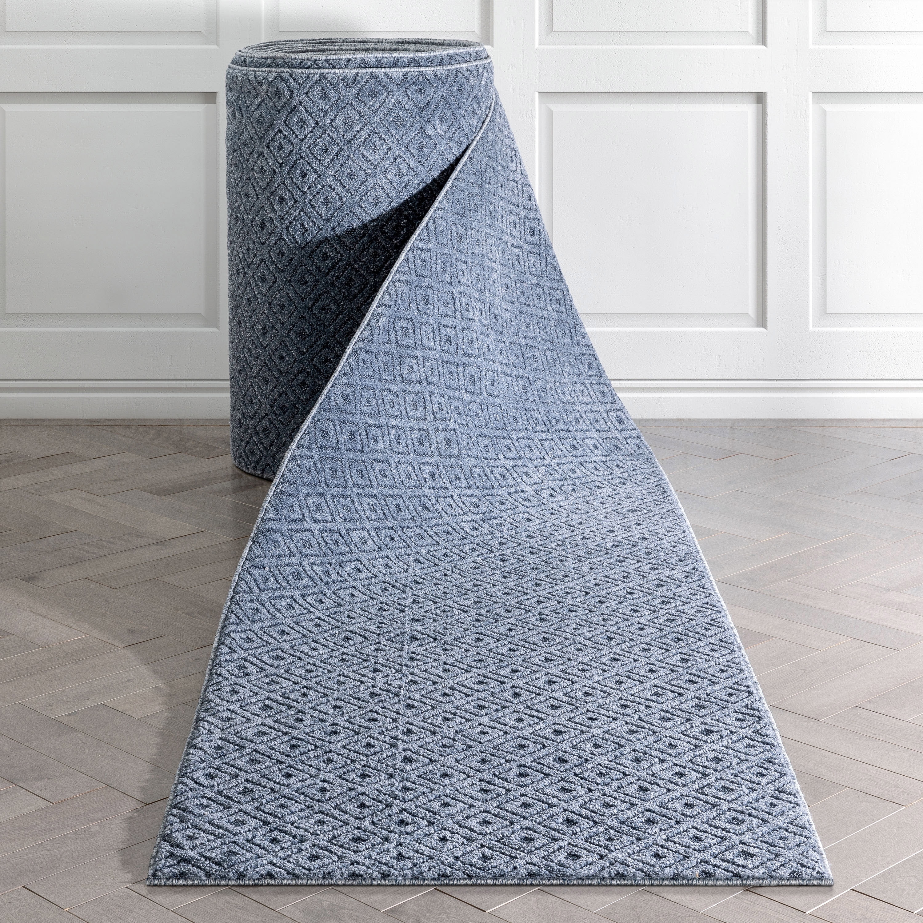 Well Woven Custom Size Runner - Choose Your Length - Piano Light Blue ...