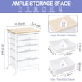 5-Drawer Rolling Utility Cart with Wooden Tabletop and Lockable Wheels ...
