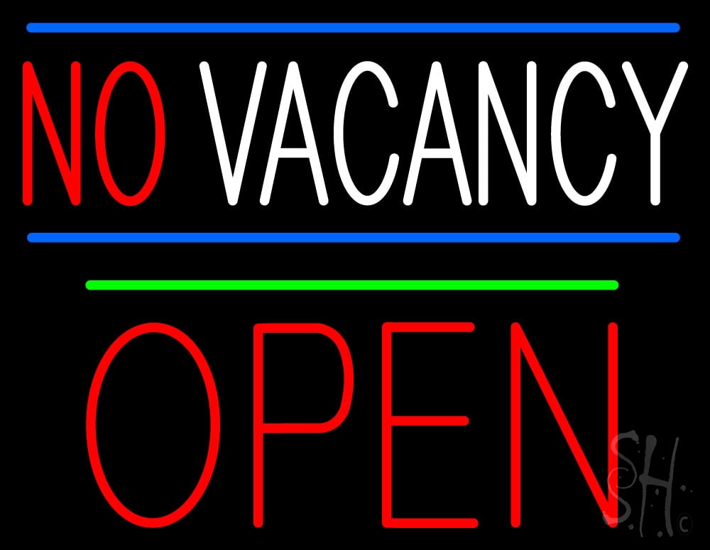 No Vacancy Block Red Open Green Line LED Neon Sign 24 x 31 - inches ...