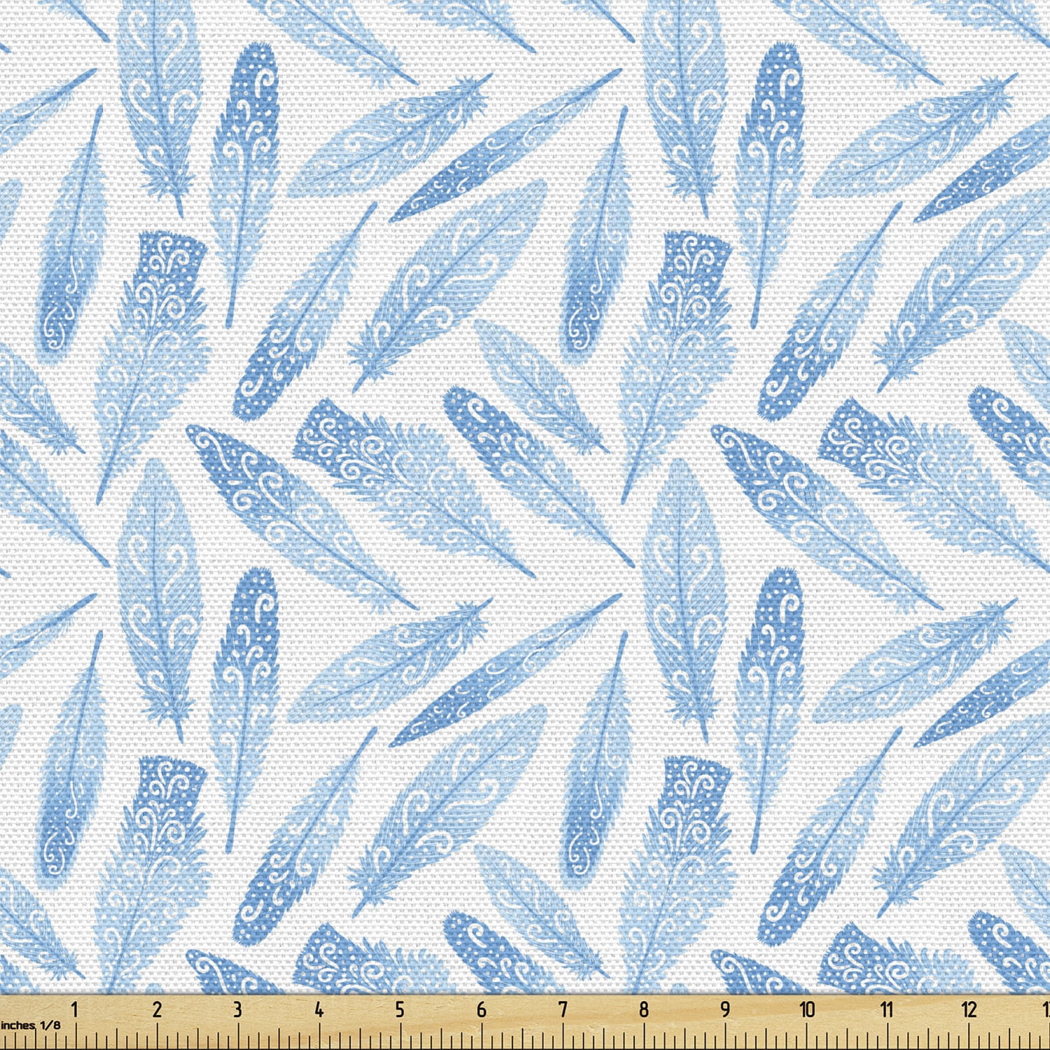 Feather Fabric by the Yard Upholstery, Repetitively Scattered Oriental ...