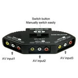 RCA Splitter AV Switch Box 3 Way Superior Quality Outlets Converter and ...