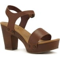 Soda CHIVAS ~ Women's Bold Buckles Studded Wedge Sandal - Walmart.com