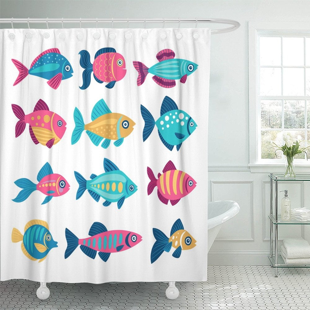 KSADK Animals Network With Fish Cartoon Style Freehand Drawing Aquarium ...