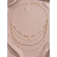 Beige Women Vintage Multi-Layer Rice Bead Necklace With Goldtone Chain ...