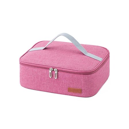 Insulated Lunch Box Bag With Handle Double Zipper Portable Mini Cooler ...