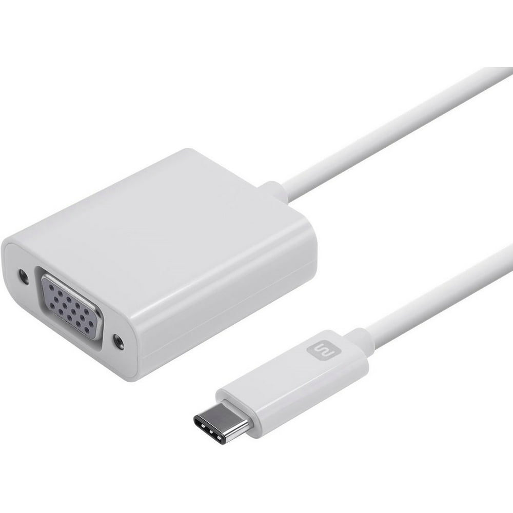Monoprice Usb C To Vga Adapter White Supports Up To 10gbps Data Rate And Usb 31 Superspeed