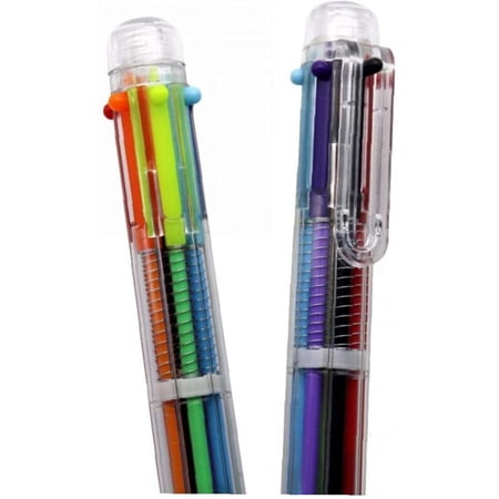 Multi-Color Models 6 in 1 Multi-Colored Ballpoint Pen Push Type Pen ...