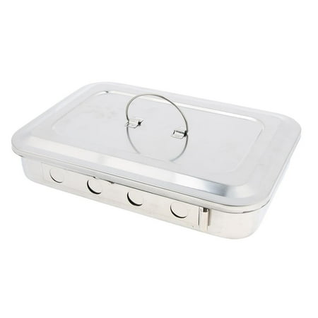 Stainless steel box with lid rectangular instrument bowl metal ...