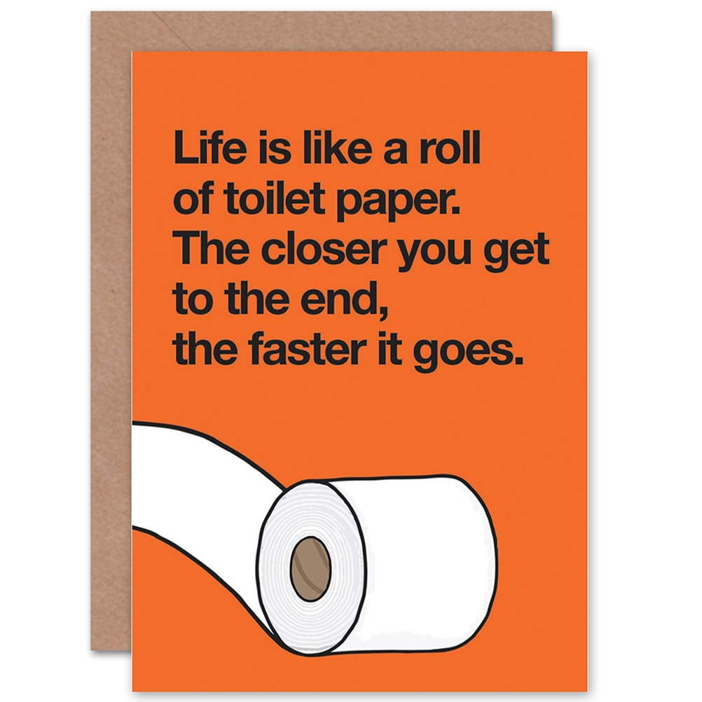 Birthday Toilet Paper Roll Humour Fun Greetings Card Plus Envelope ...