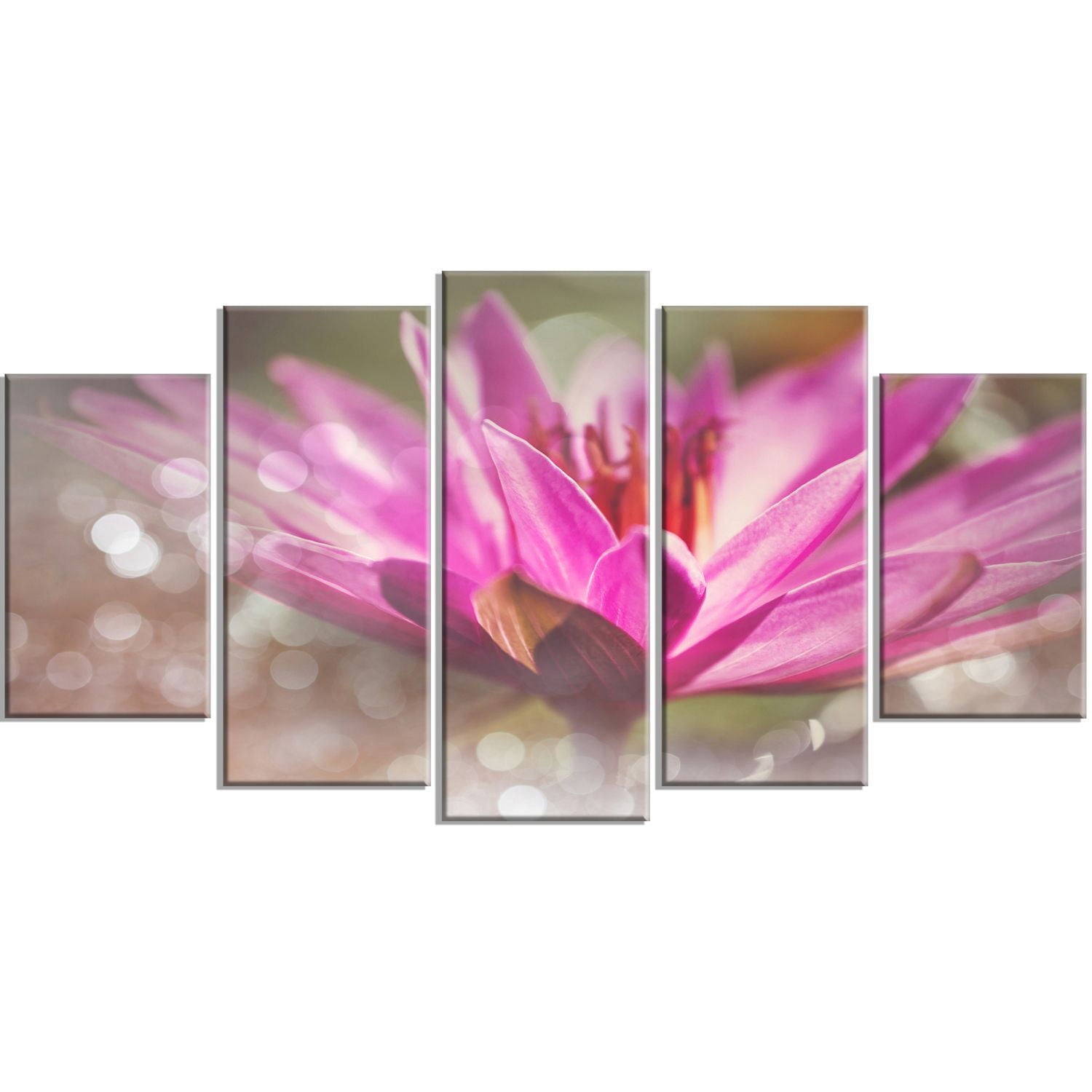 Click here for Designart Design Art Pink Lotus On Abstract Backgr... prices