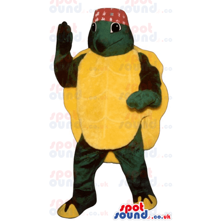 Turtle Plush SPOTSOUND Mascot With A Huge Yellow Back Shell Wearing A ...