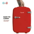 Caynel 4-Liter/6 Can Portable Mini Fridge with Warming Function, Red ...