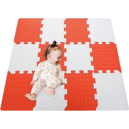 CPDD 12 Tiles Baby Play Mat, 0.47 Inch Soft Play Mat Non-Toxic Eva Foam Puzzle Interlocking ...