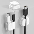 HONGLIN 3 Pack Magnetic & Adhesive Cord Organizer - Spring Clip Cable ...
